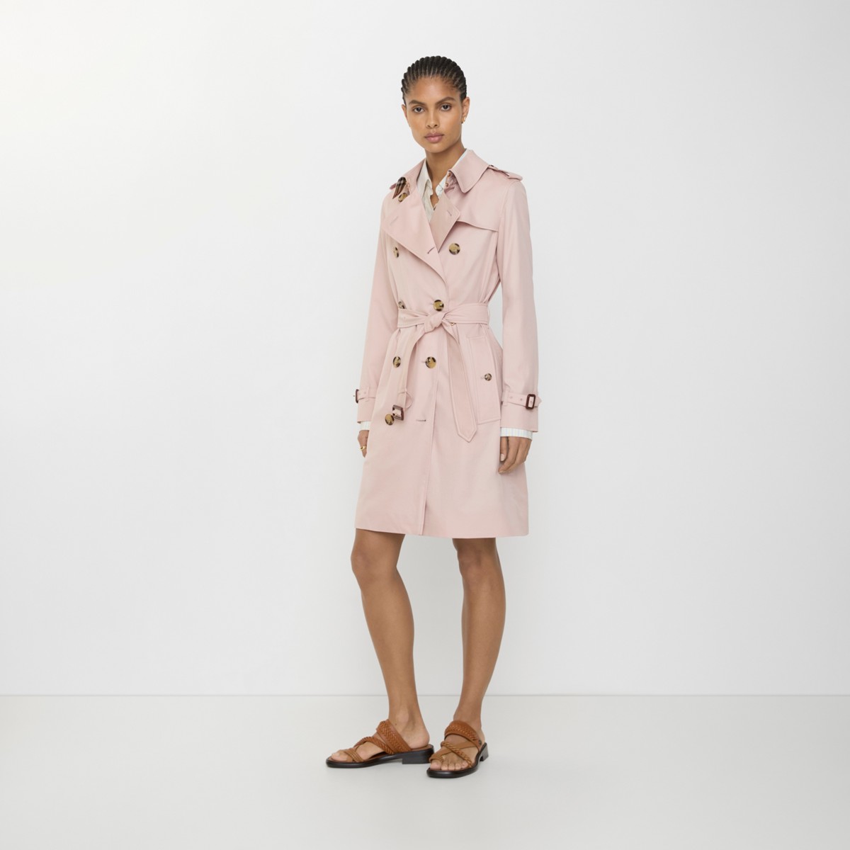 BURBERRY Burberry Mid-Length Tropical Gabardine Kensington Trench Coat